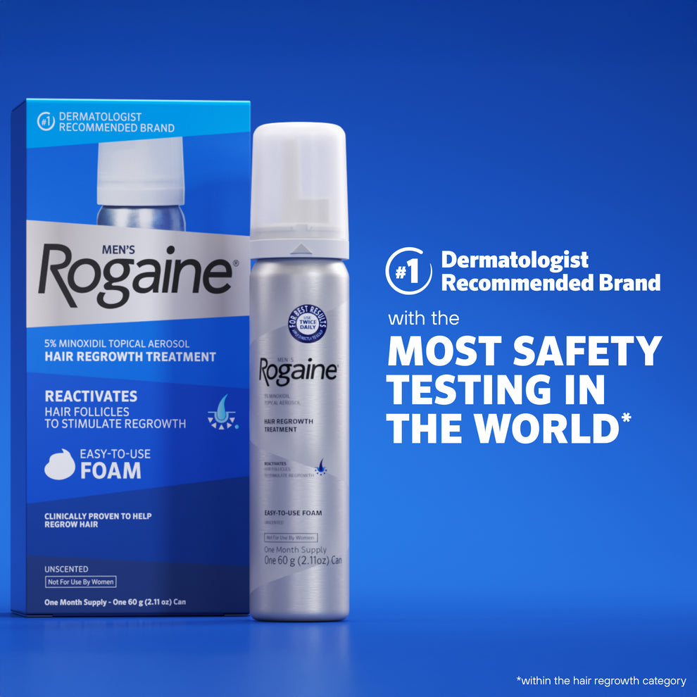 Men's ROGAINE® Foam, 5% Minoxidil Hair Regrowth Treatment | ROGAINE®