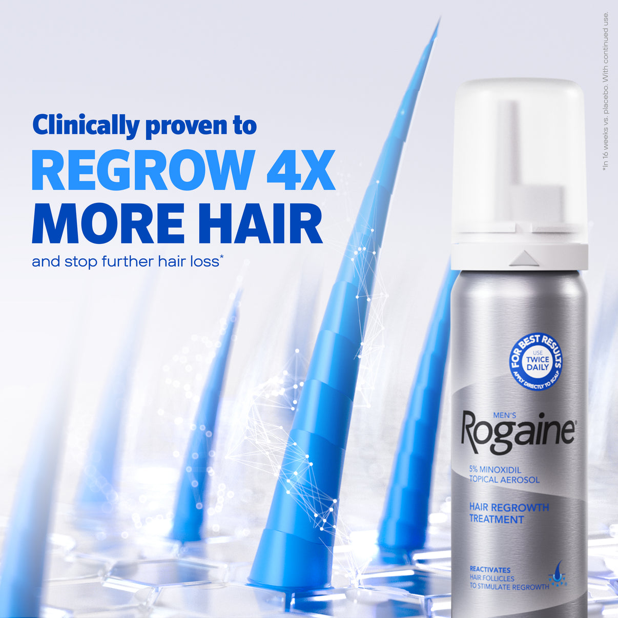 Men's ROGAINE® Foam, 5% Minoxidil Hair Regrowth Treatment | ROGAINE®