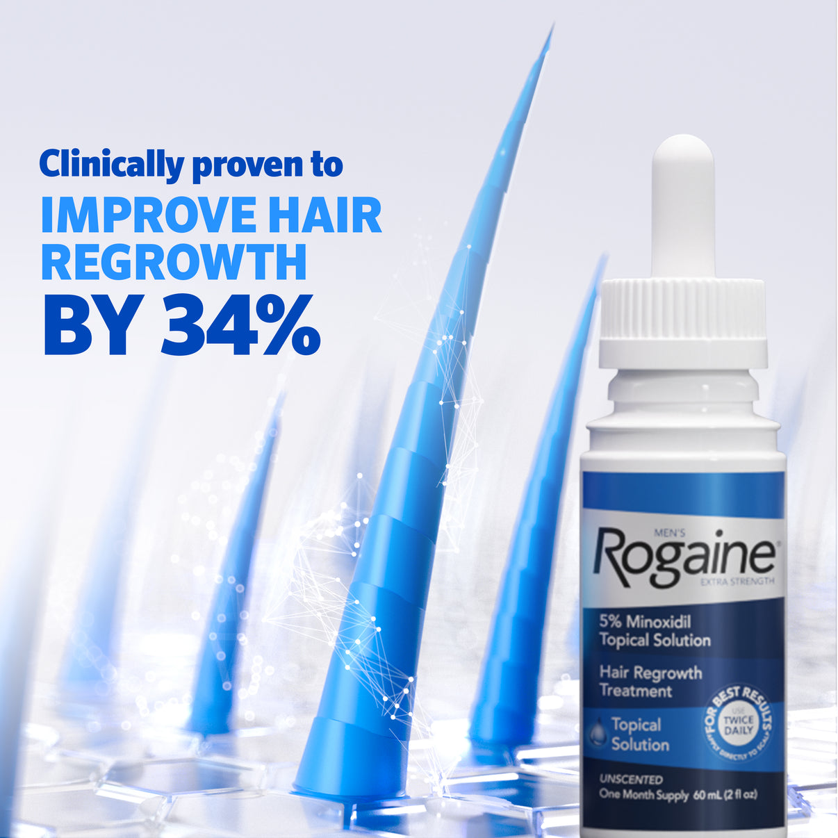 Men's ROGAINE® 5% Minoxidil Solution Hair Regrowth Treatment | ROGAINE®